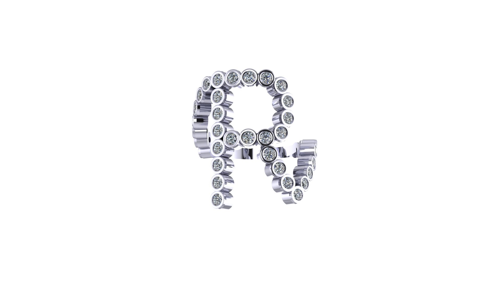 Solid 14k Lab Diamond Letter 'R' Ring – Complete Carat